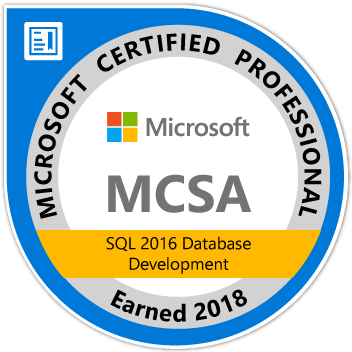 Achievement Unlocked: MCSA SQL 2016 Database Development – MlakarTechTalk